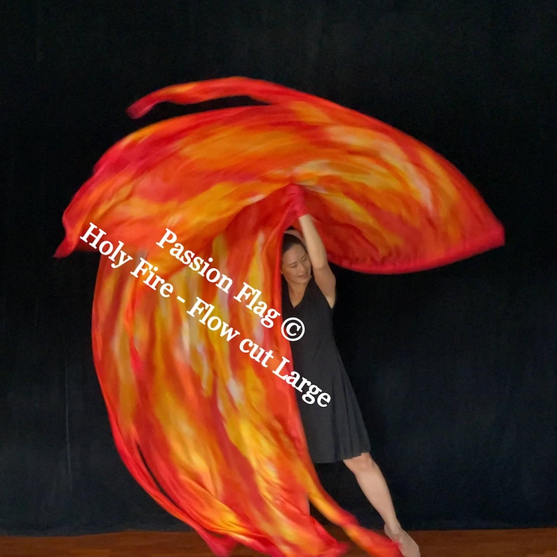 Holy Fire - Artisan Silk Hand Painted Praise and Worship Flag and ...