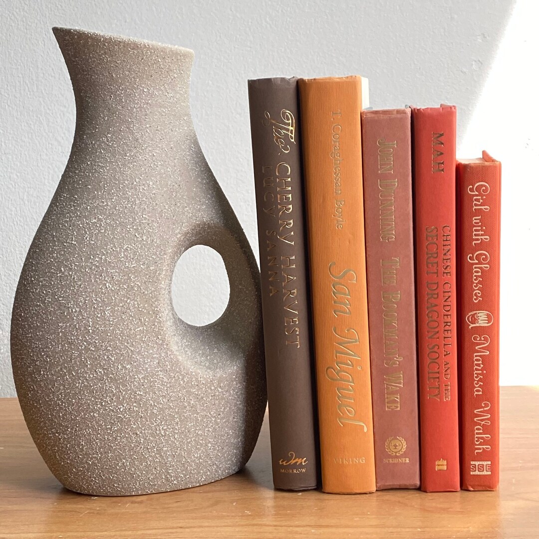 Stacked Books Neutral, Bookshelf Decor, Home Decor Boho, Decorative ...