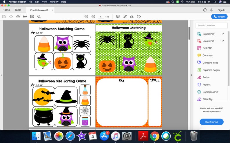 Halloween Themed Busy Book Printable Worksheets Set Matching - Etsy