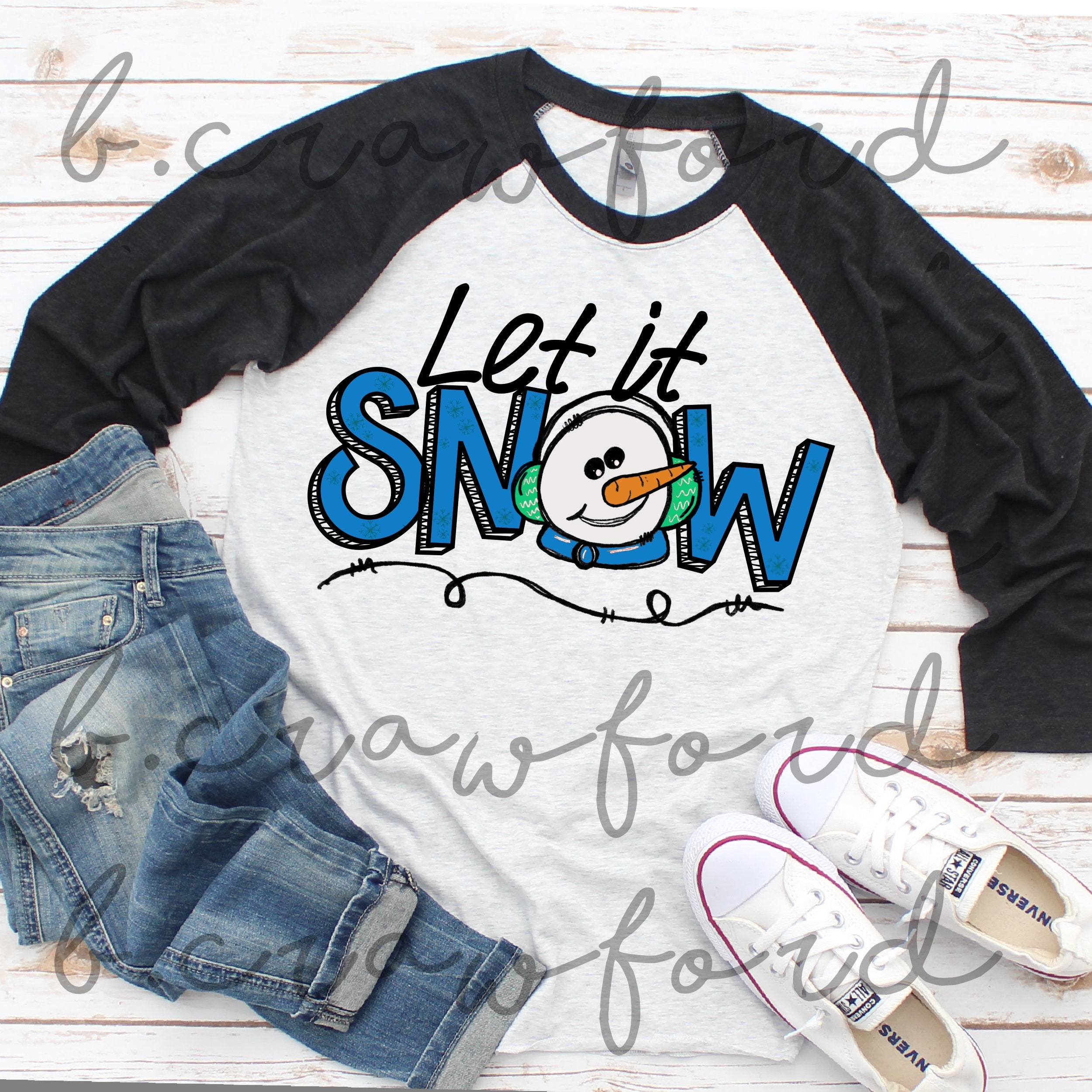 Let It Snow Snowman Sublimation Design - 300 DPI - Etsy