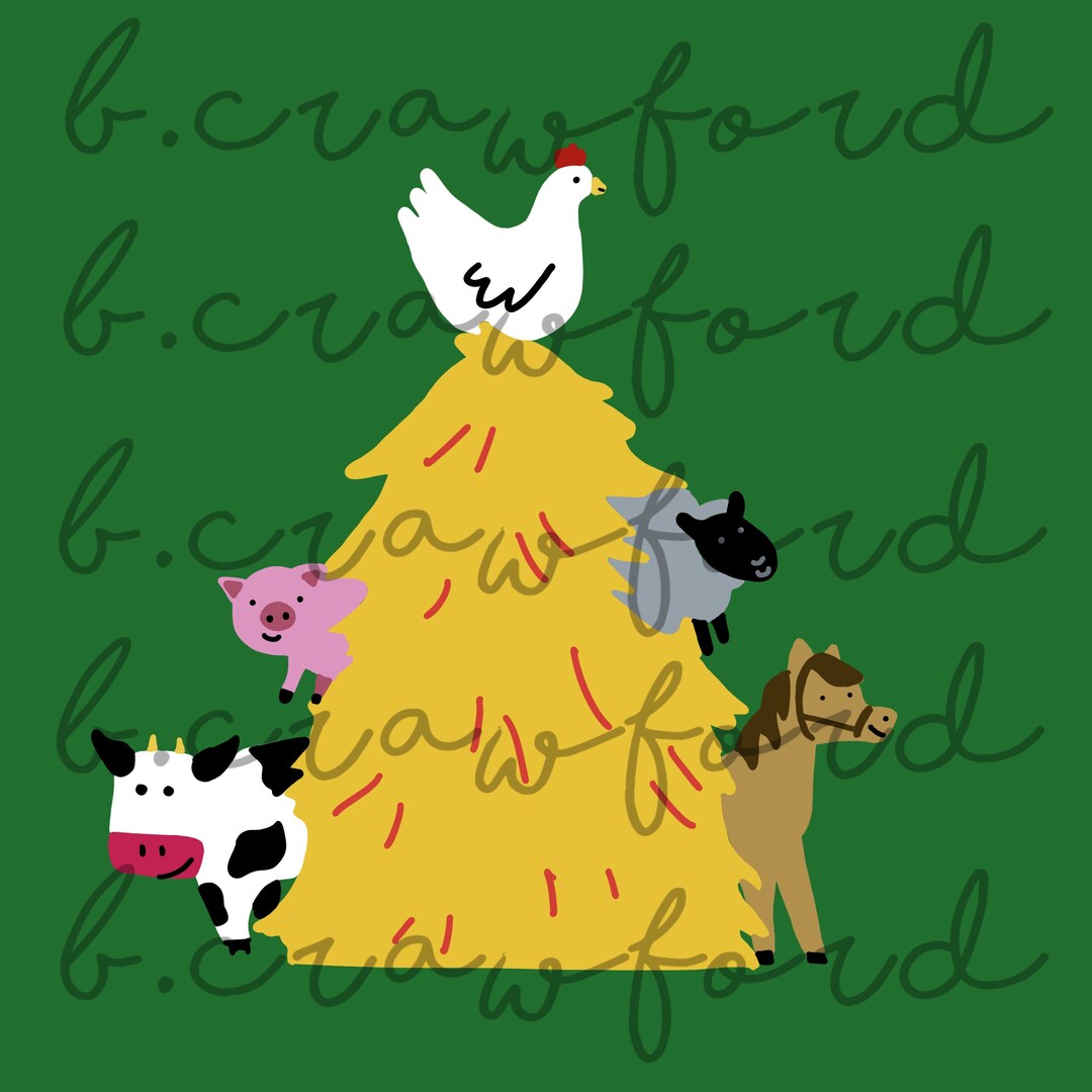 Hay Christmas Tree Jingle Bales Sublimation Design - 300 DPI - Etsy