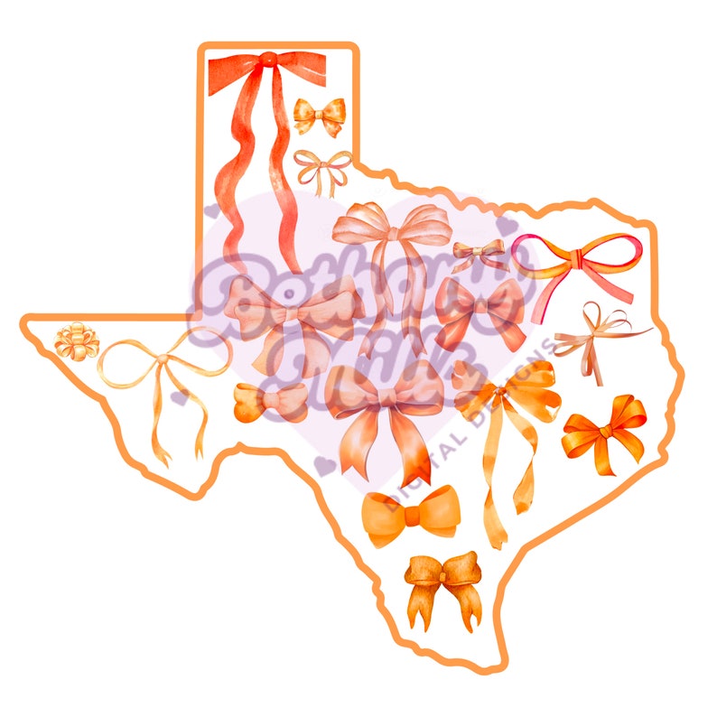 Texas Bows TX State Outline Sublimation Design 300 DPI - Etsy