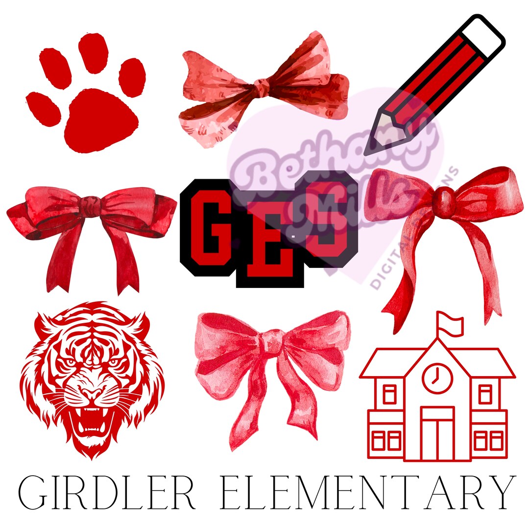 Girdler Elementary Classy Bows Sublimation Design - 300 DPI - Etsy