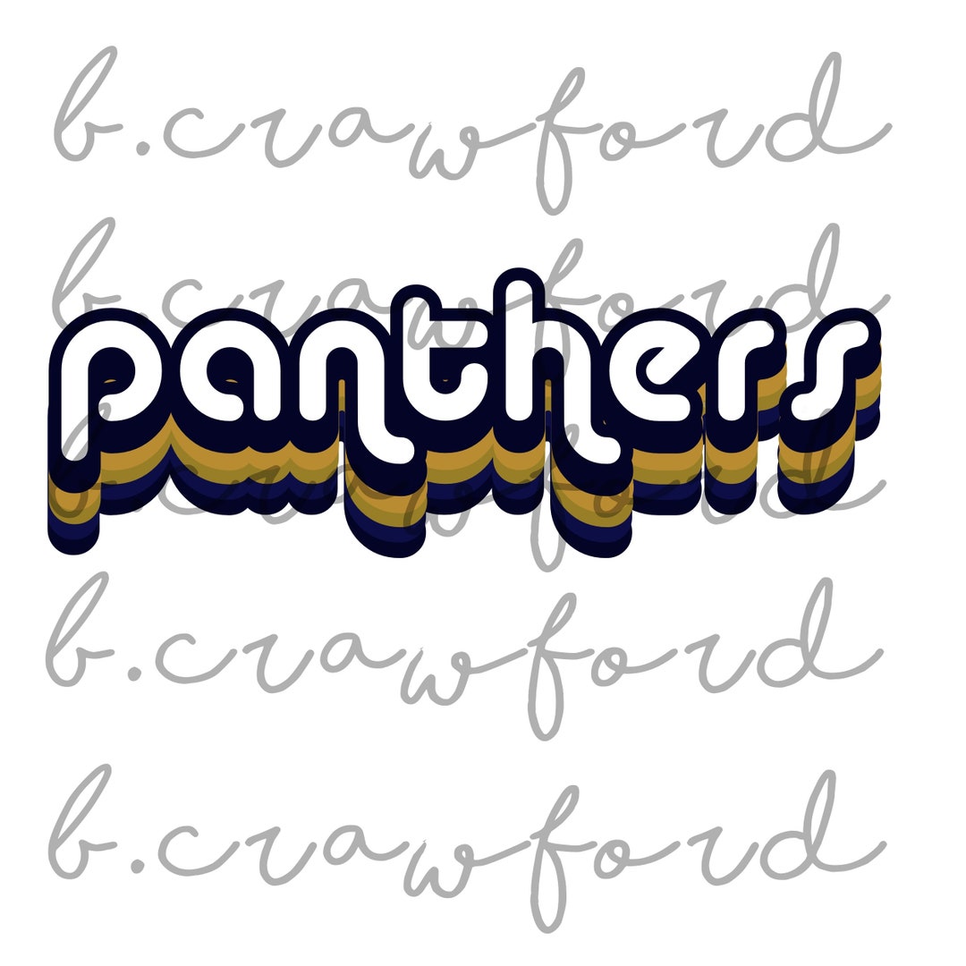 Panthers Retro Wording Basketball Sublimation Design - 300 DPI - Etsy