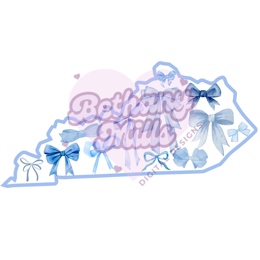 Kentucky Bows KY State Outline Sublimation Design - 300 DPI - Etsy
