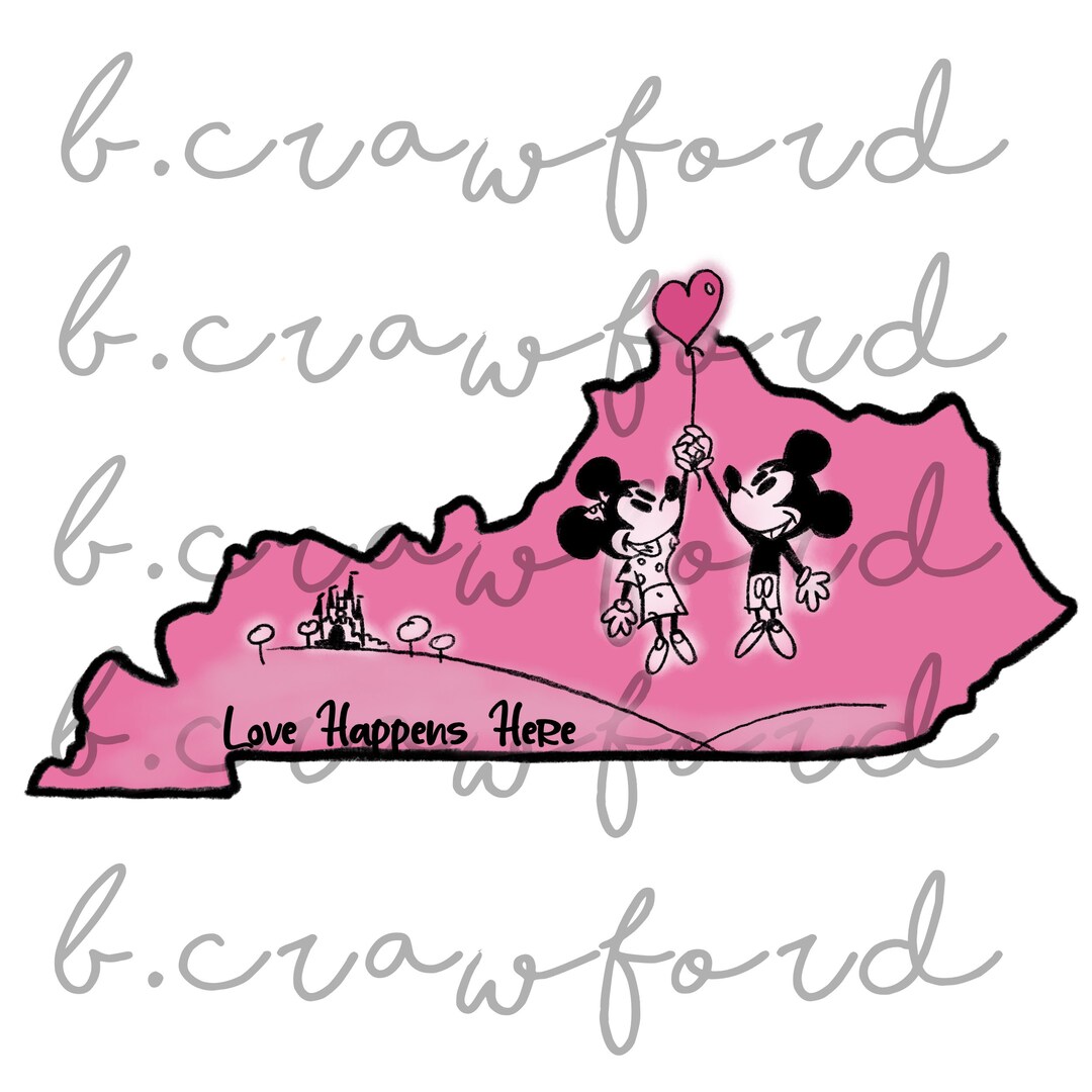 Love Happens Here Kentucky Minnie Mickey Valentines Day Sublimation ...
