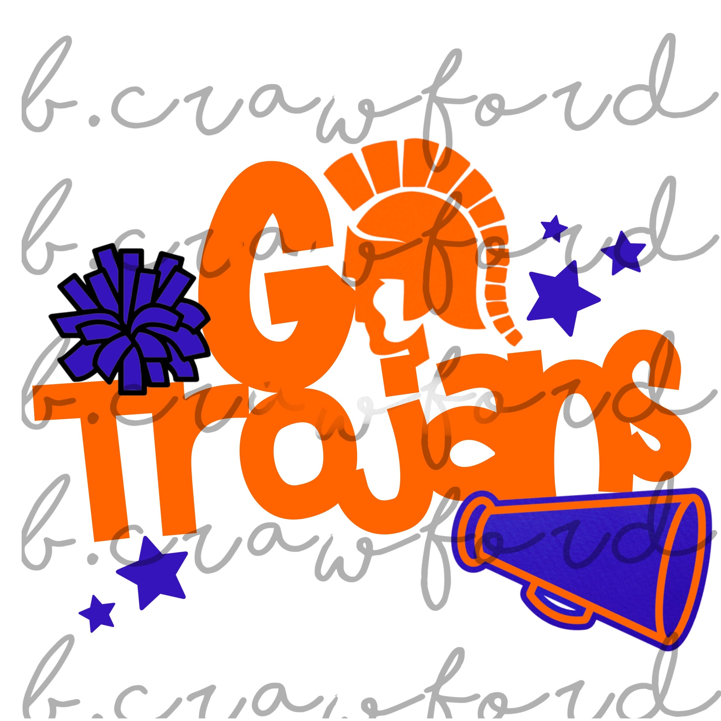 Go Trojans Orange and Blue Sublimation Design 300 DPI - Etsy