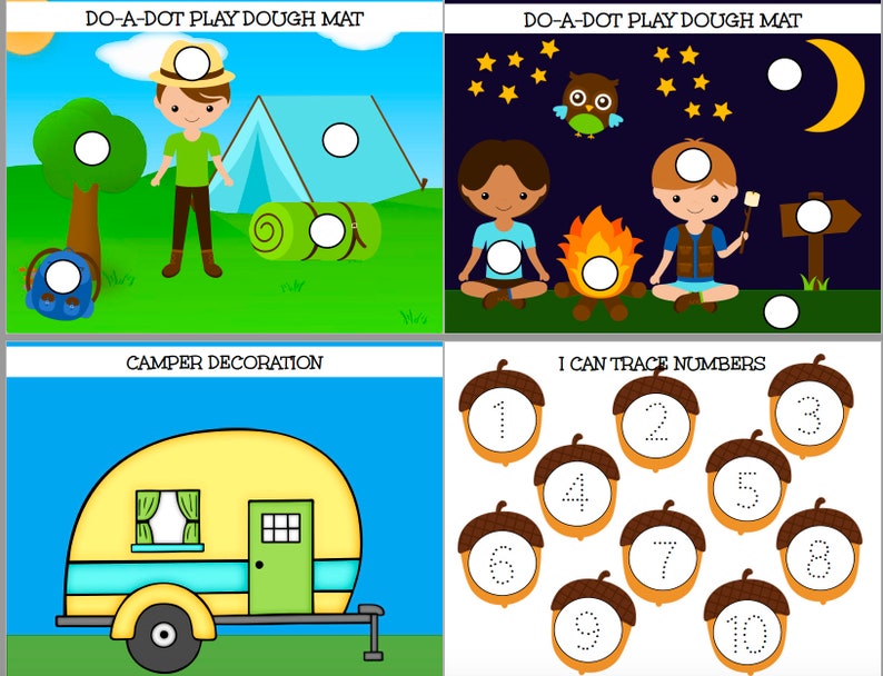 Boy Camping Themed Busy Book Printable Worksheets Set - Etsy