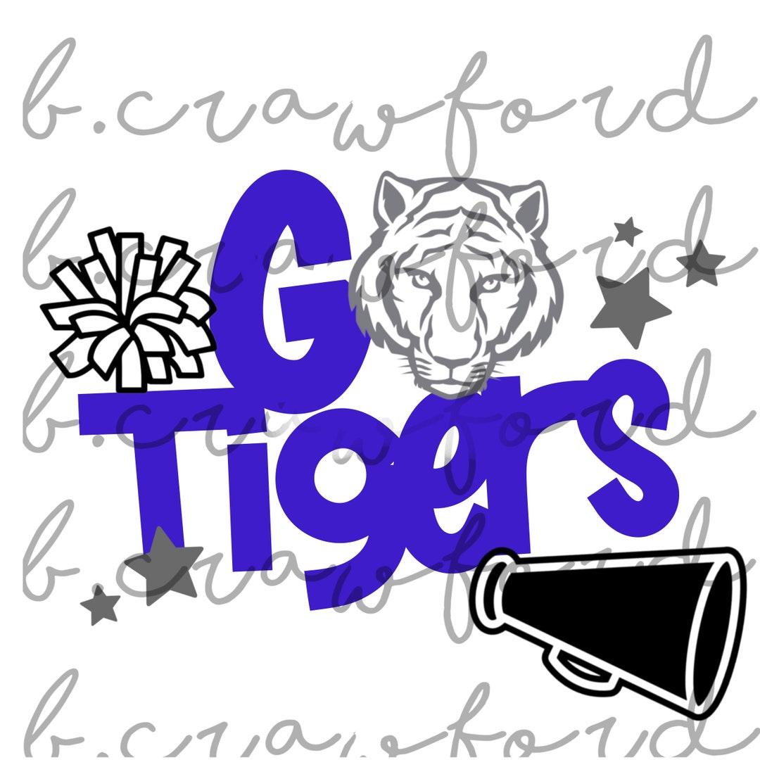 Go Tigers Blue and White Sublimation Design - 300 DPI - Etsy