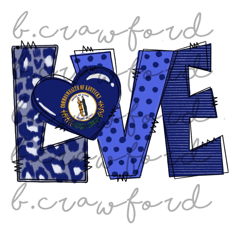 Kentucky Love Letters Sublimation Design 300 DPI - Etsy