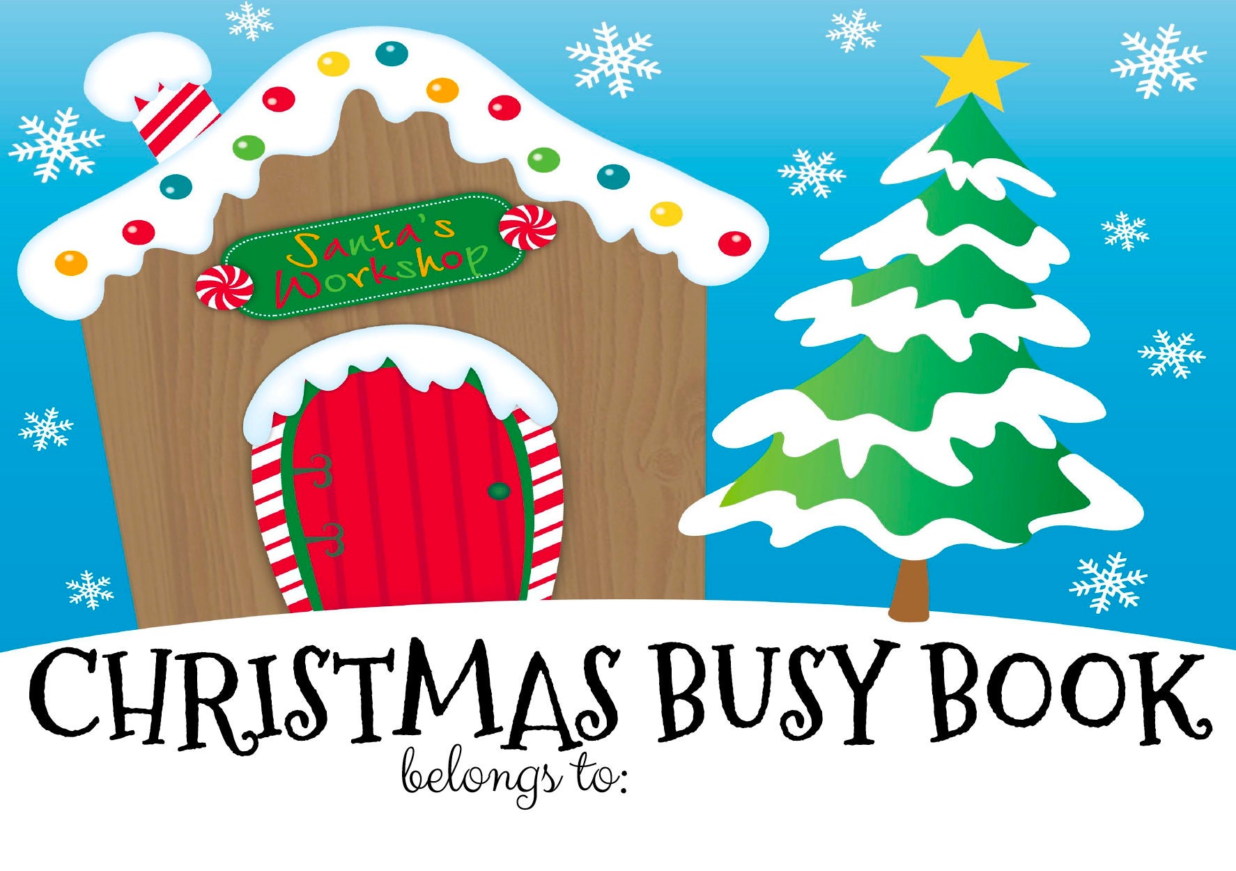 Christmas Themed Busy Book Printable Worksheets Set Matching | Etsy