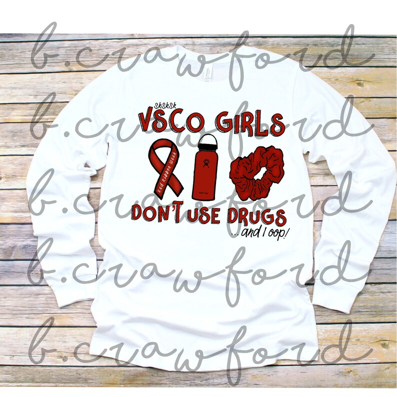 VSCO Girls Red Ribbon Week Sublimation Design - 300 DPI - Etsy