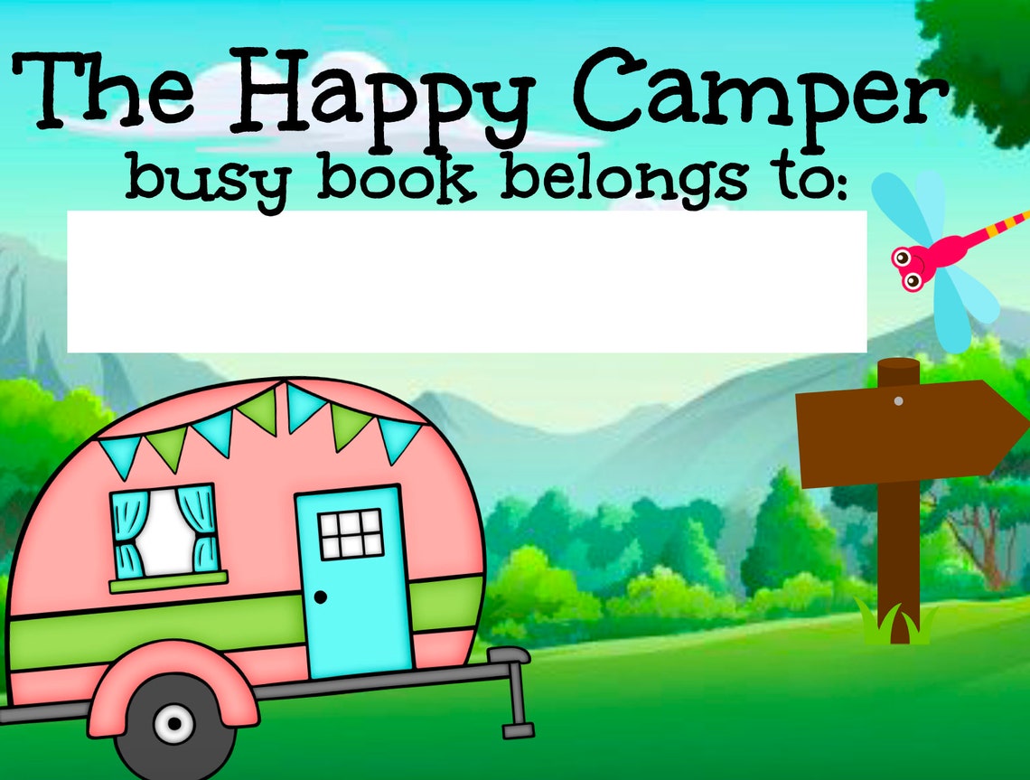 Girl Camping Themed Busy Book Printable Worksheets Set, Matching ...