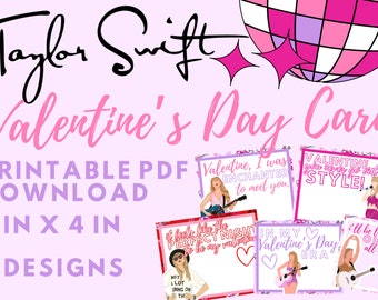 Taylor Singer Eras Valentine's Day Cards Swift - Printable Digital ...