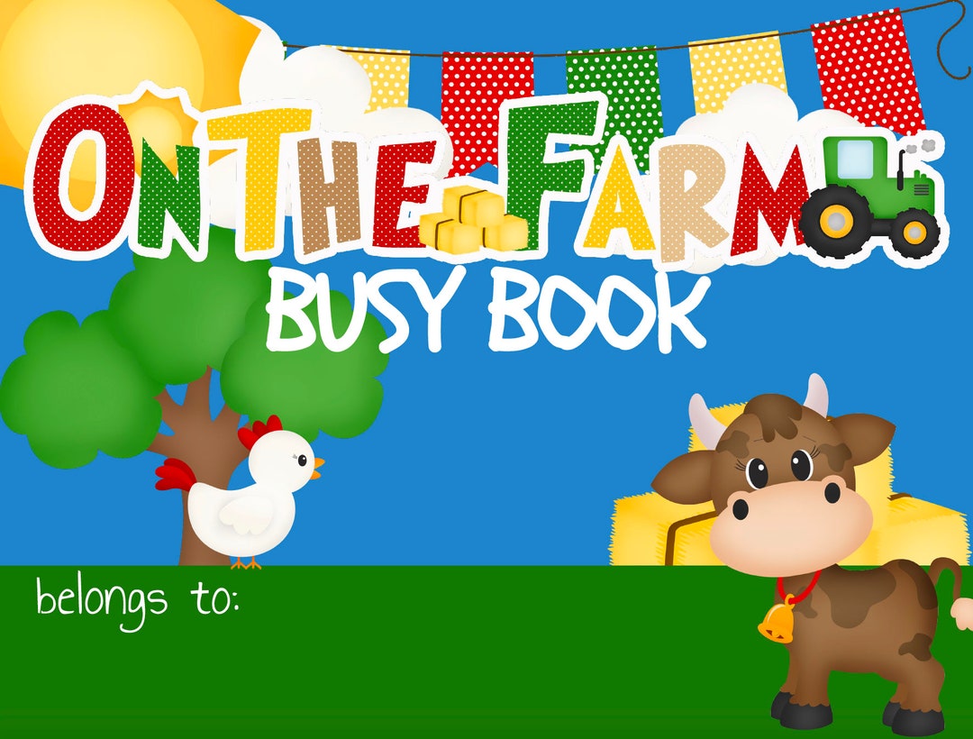 On the Farm Themed Busy Book Printable Worksheets Set, Matching ...