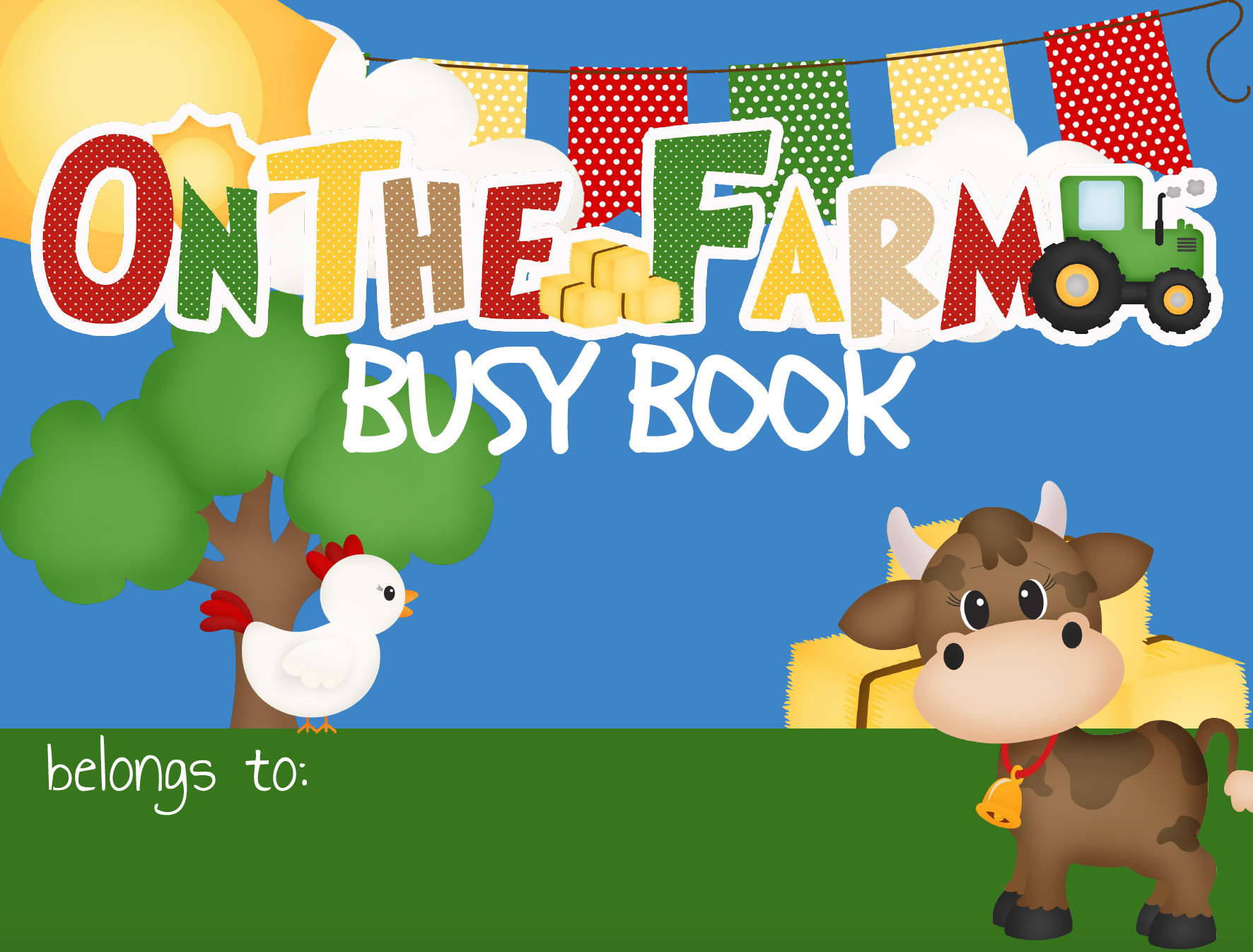 On the Farm Themed Busy Book Printable Worksheets Set, Matching ...