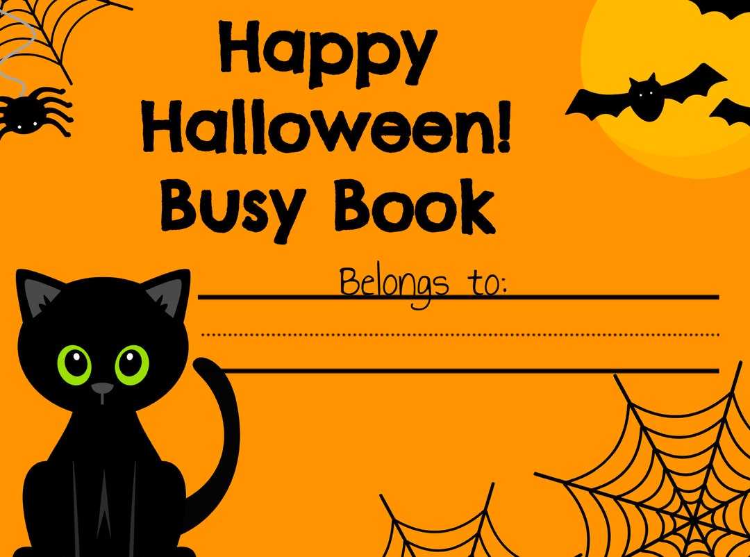 Halloween Themed Busy Book Printable Worksheets Set, Matching ...