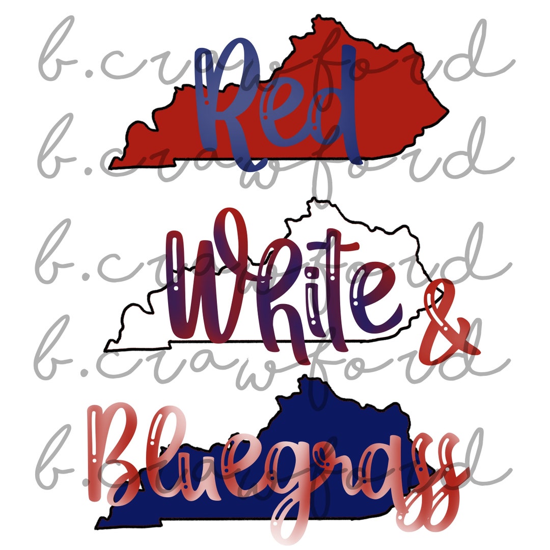 Red White Bluegrass Kentucky Fourth of July America Sublimation Design ...