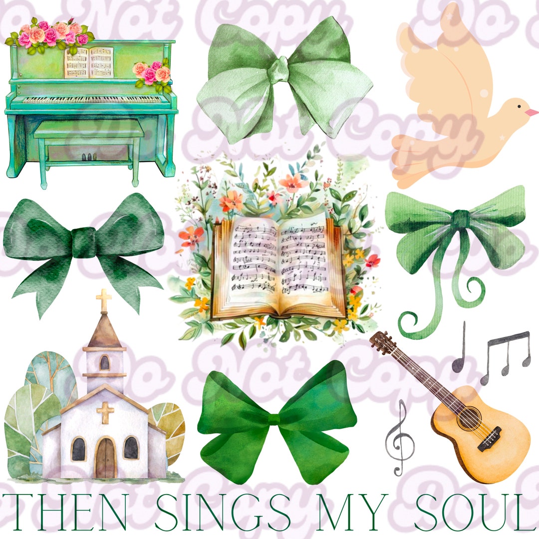 Then Sings My Soul Floral Church - Christian Coquette Bow Design - 300 ...