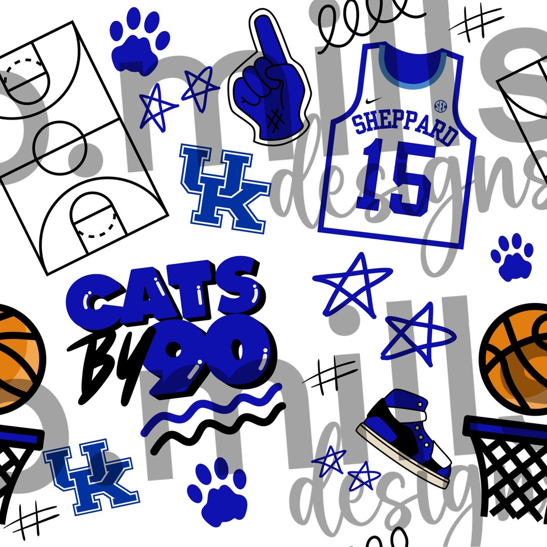 Kentucky Basketball KY Doodles Sublimation Seamless Pattern Design File ...
