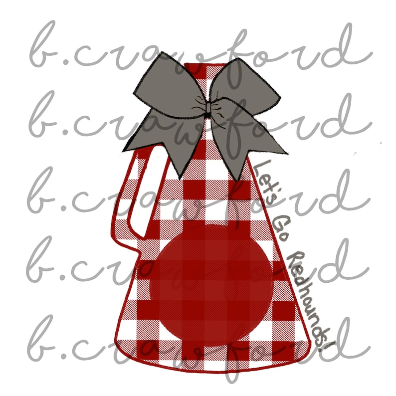 Corbin Redhounds Monogram Megaphone Sublimation Design 300 DPI - Etsy