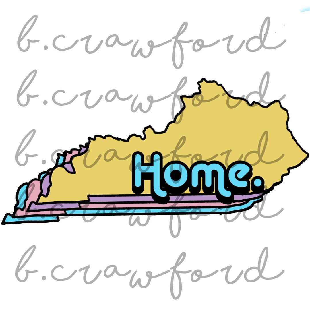 Retro Pastel Kentucky State Outline Spring Home Sublimation Design ...
