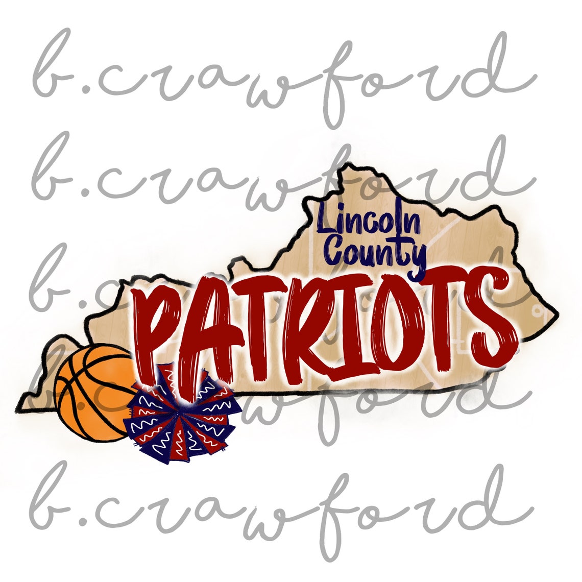 Lincoln Patriots Kentucky Basketball Design - 300 DPI - Etsy