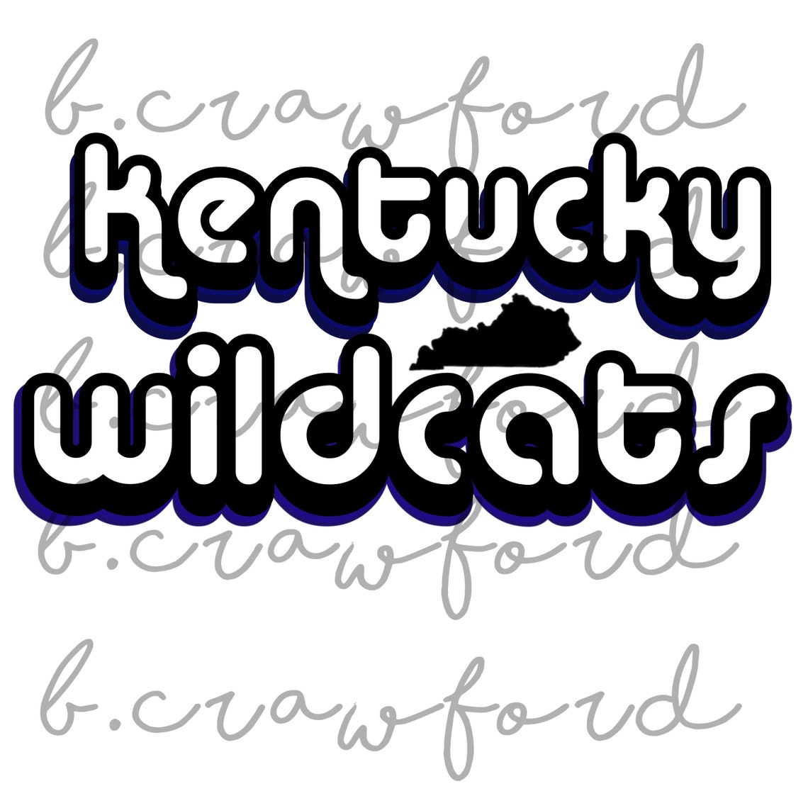 Kentucky Wildcats Retro Lettering Sublimation Design KY - 300 DPI - Etsy