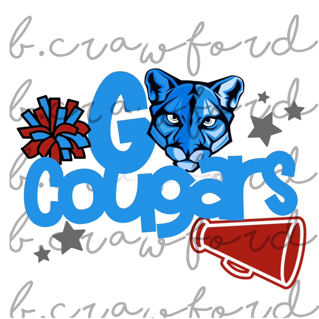 Go Cougars Red and Blue Sublimation Design- 300 DPI - Etsy
