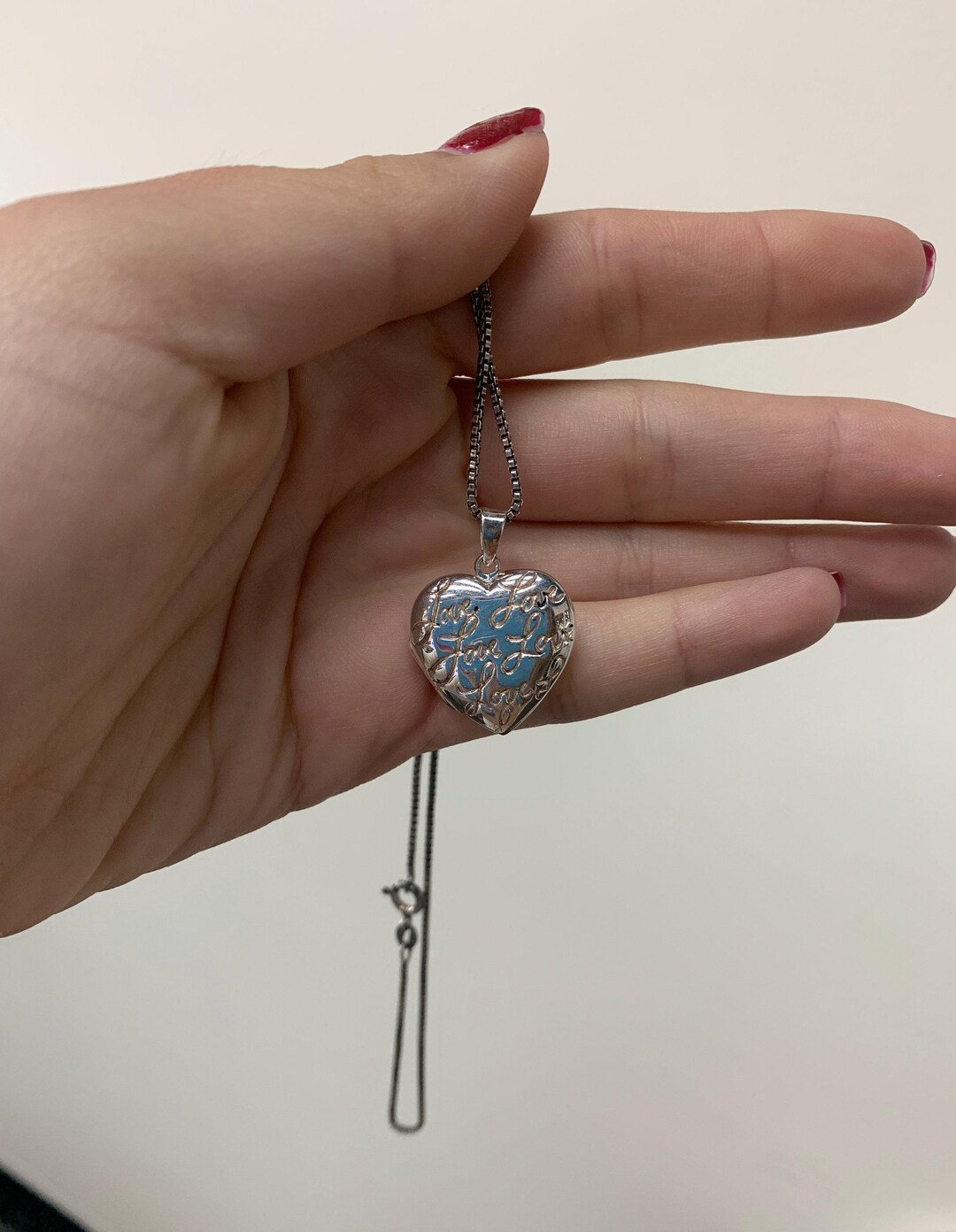 50# Sterling Silver Love Heart Locket - Etsy