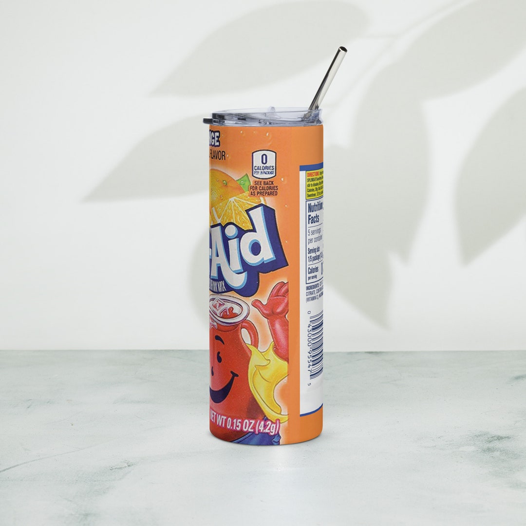 Orange Kool Aid Stainless Steel Tumbler 20 Oz. Straw Included - Etsy