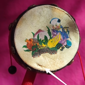 Old Traditional Chinese Spinning Pallet Drum Musical Instrument for ...