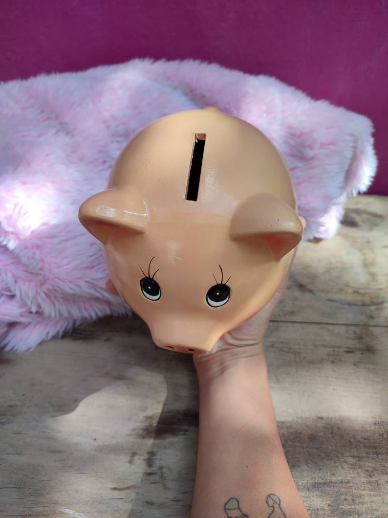 Vintage Piggy Bank Ceramic Chubby Pig Coin Bank Funny - Etsy