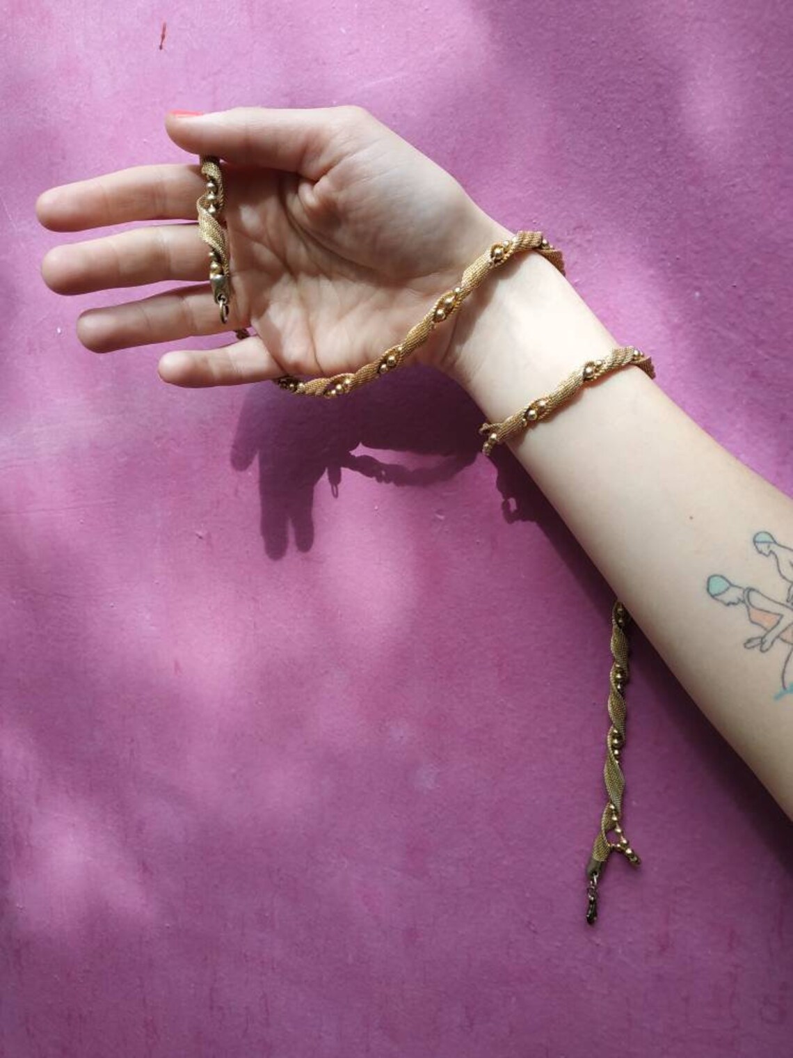 80s Golden Chain Necklace Twisted Chain Double Chain Bouble - Etsy