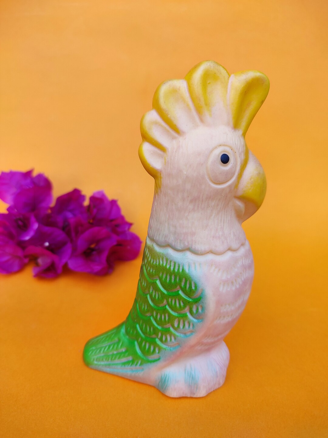 Vintage Soviet Era Toddler Toy Rubber Parrot Squeaky Toy Animal Bird ...