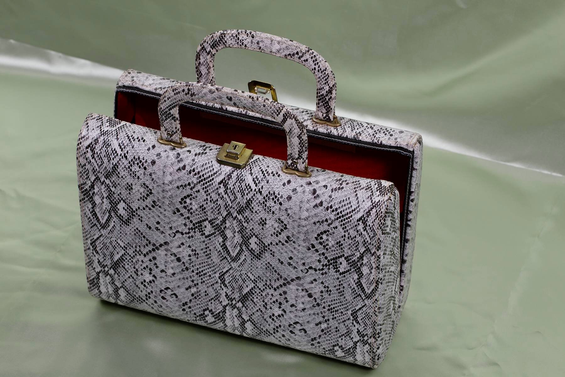 Vintage Faux Leather Bag Faux Snakeskin Hand Bag Faux Reptile - Etsy