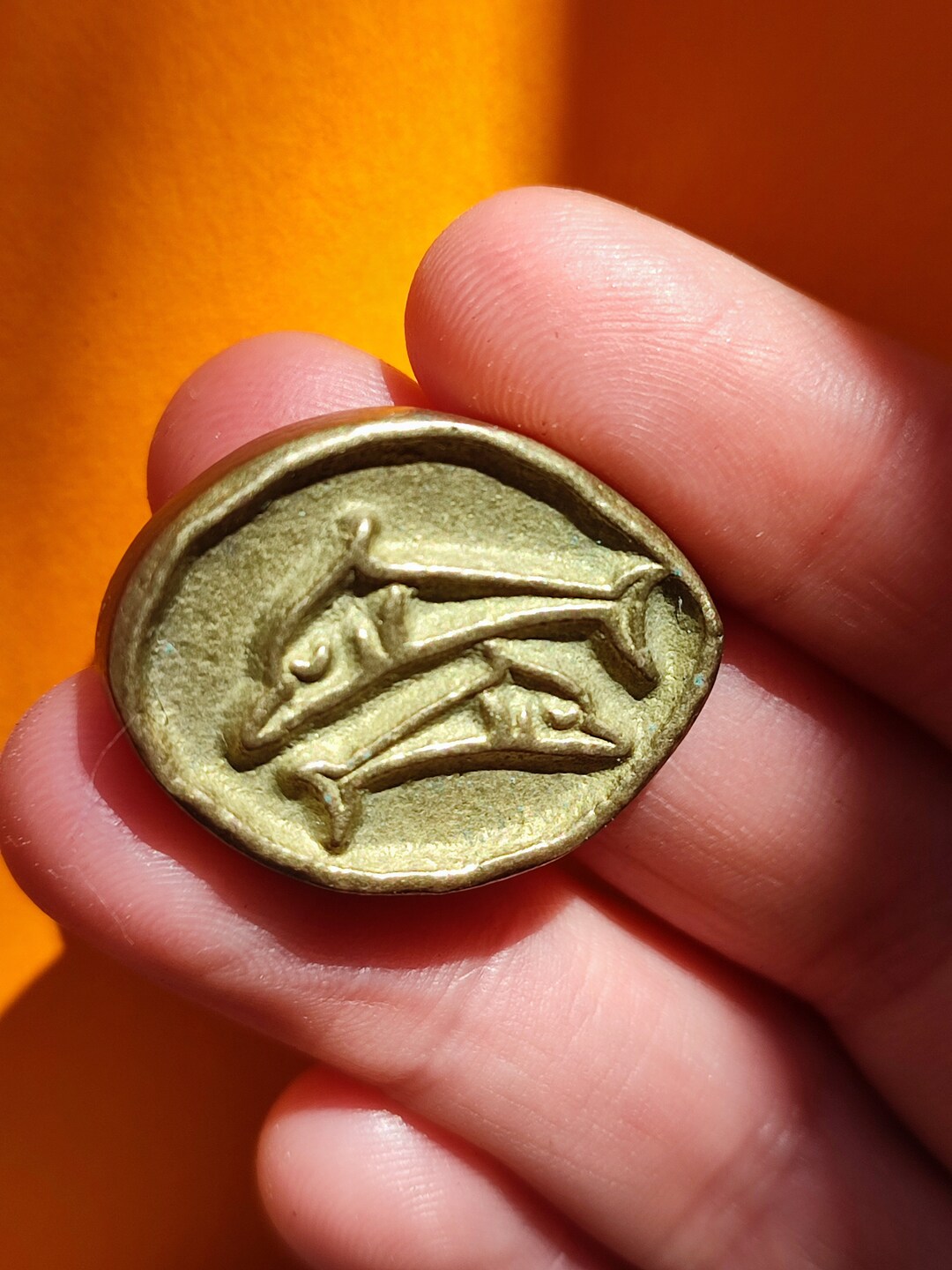Replica of Ancient Greek Coin the Dolphins Emblem Bronze Stater Coin ...