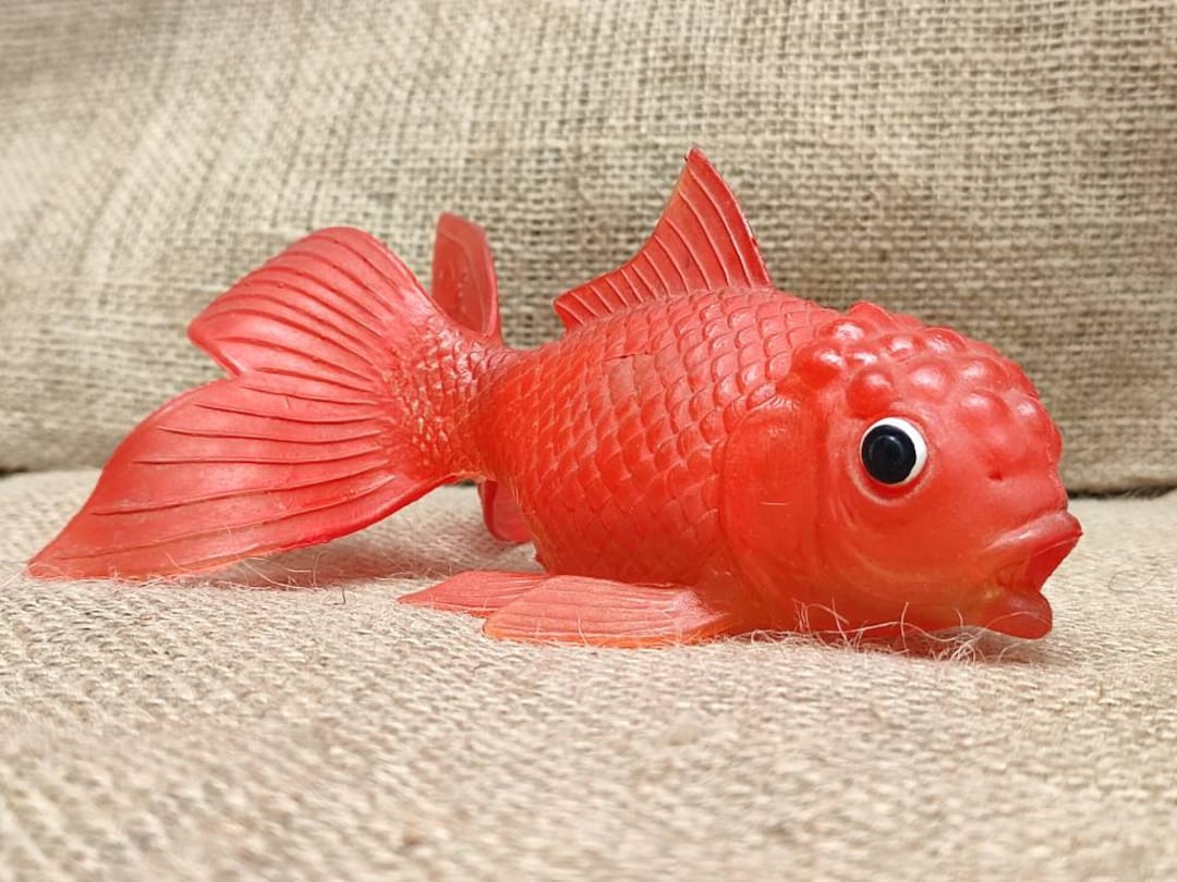 Koi Fish Soft Plastic Rubber Toy Figure Red Orange Fish - Etsy