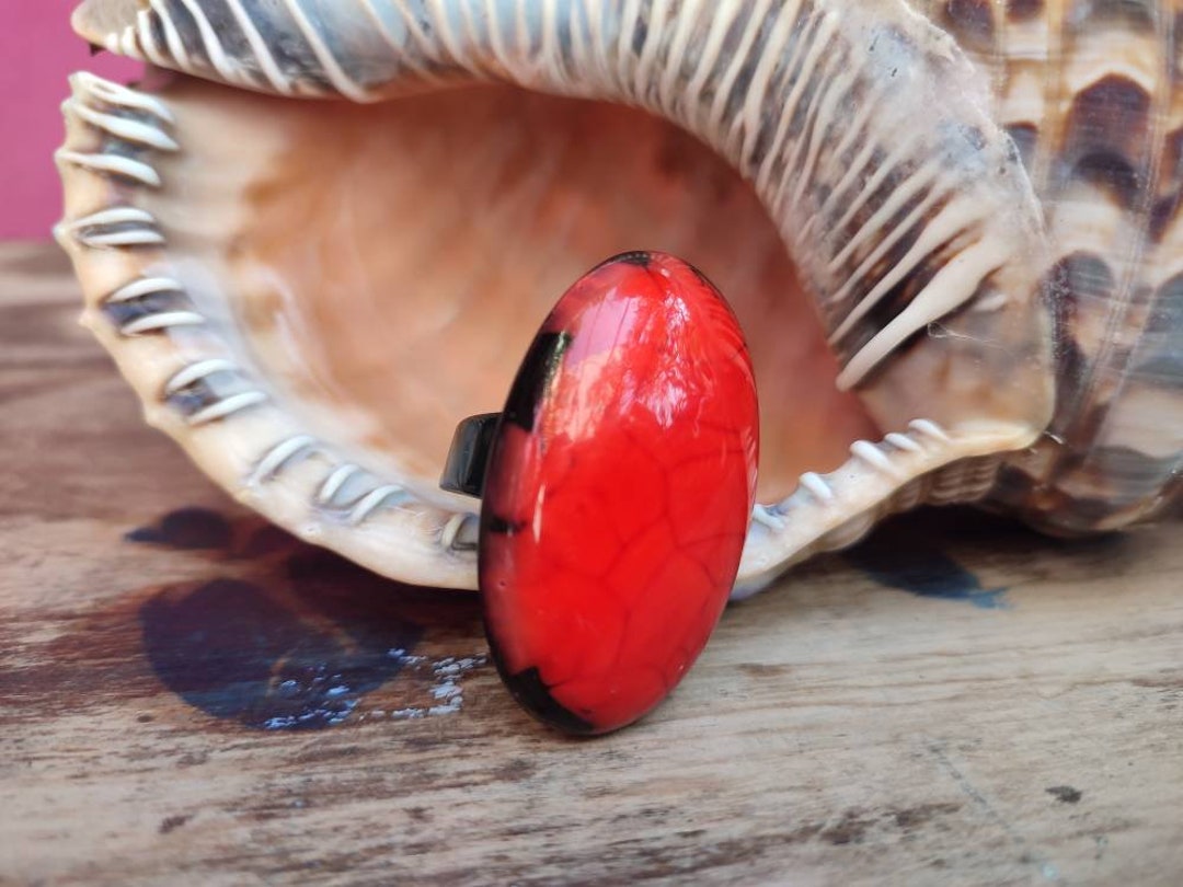 Vintage Dramatic Ring Every Day Wearing Big Oval Shape Ring Statement ...