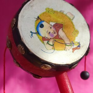 Old Traditional Chinese Spinning Pallet Drum Musical Instrument for ...