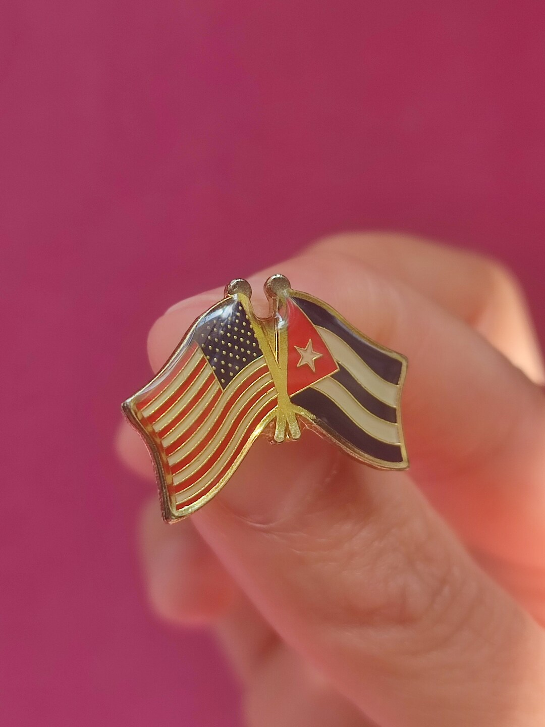 America Cuba Flag Pin Historical Event Pin Collectible Pin - Etsy