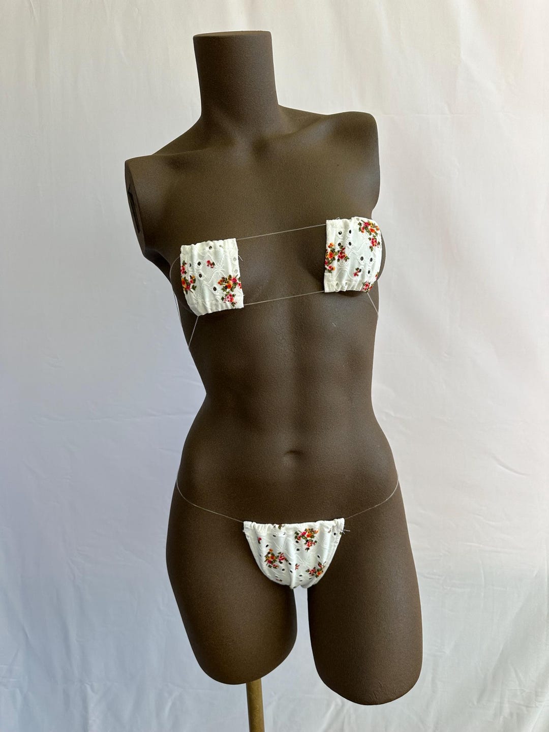 Floral Gingham Floating Microkini - Etsy