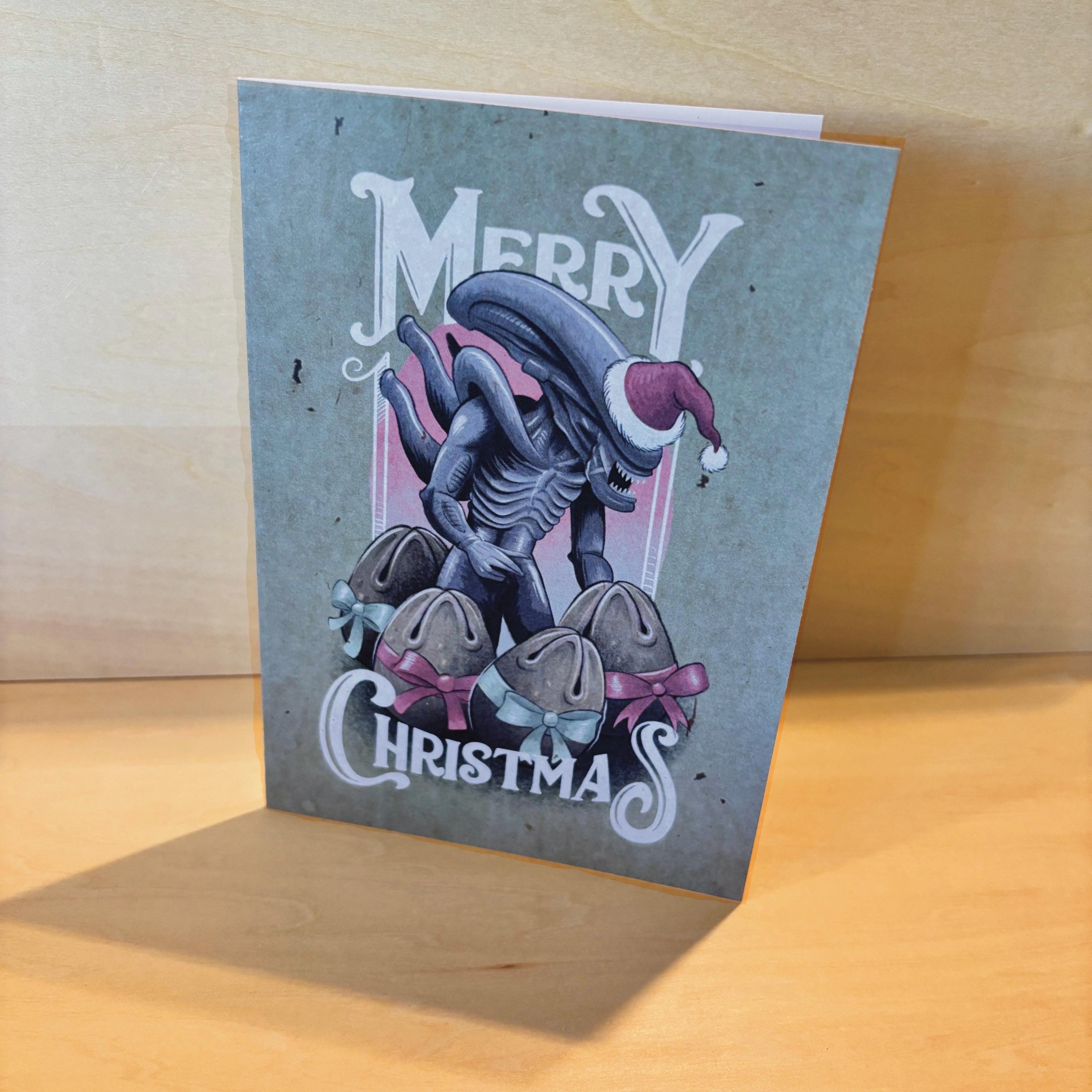 Alien Xenomorph Vintage Style Christmas Card - Etsy