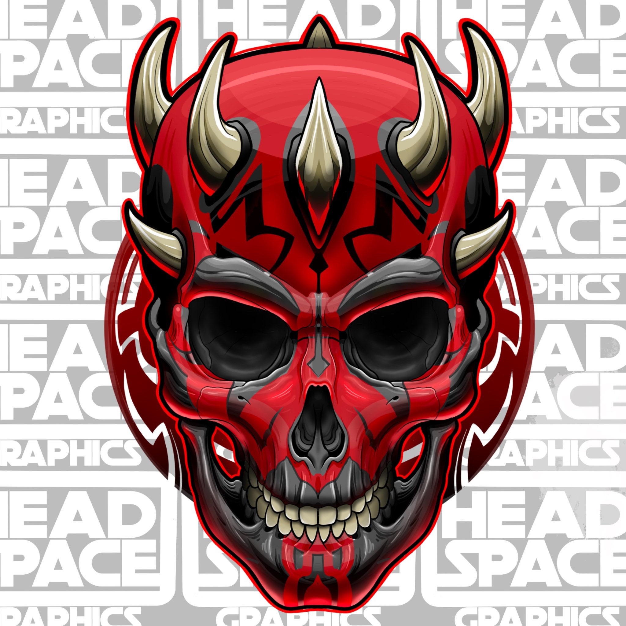 Star Wars Darth Maul Skull Vinyl Sticker | Etsy