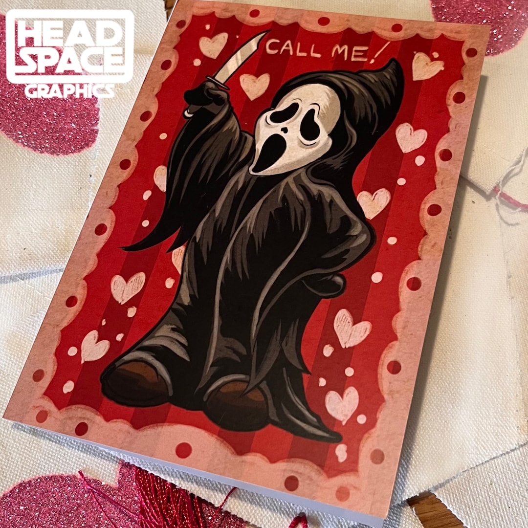 Scream Ghostface Inspired Vintage Style Valentines Day Card - Etsy