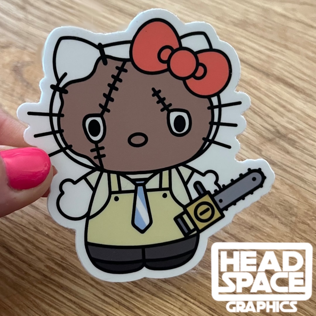 Hello Kitty Inspired Texas Chainsaw Massacre Vinyl Sticker - Etsy
