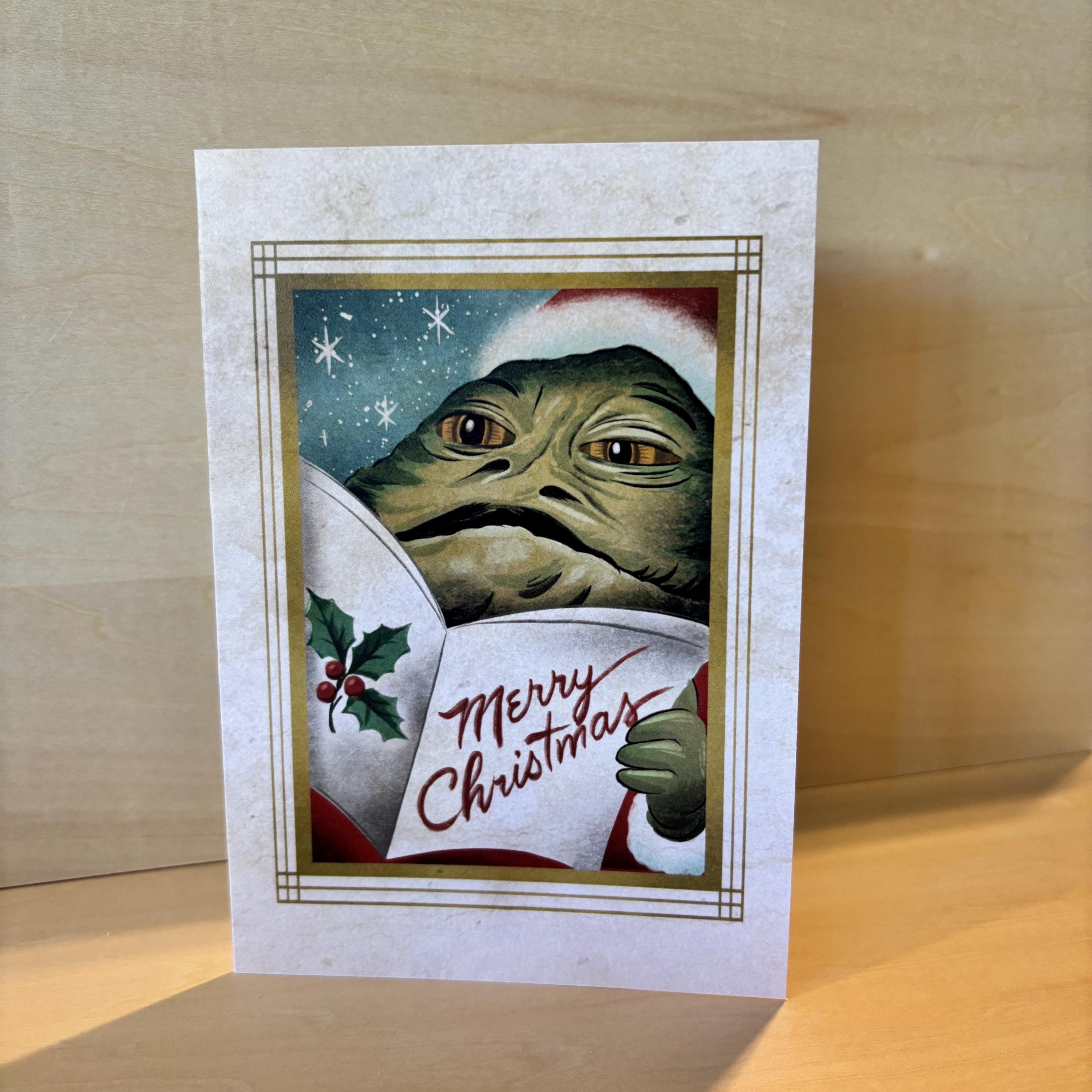 Star Wars Jabba the Hutt Merry Christmas Card - Etsy
