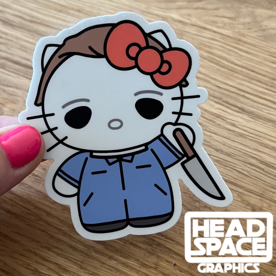 Hello Kitty Inspired Michael Myers Vinyl Sticker - Etsy