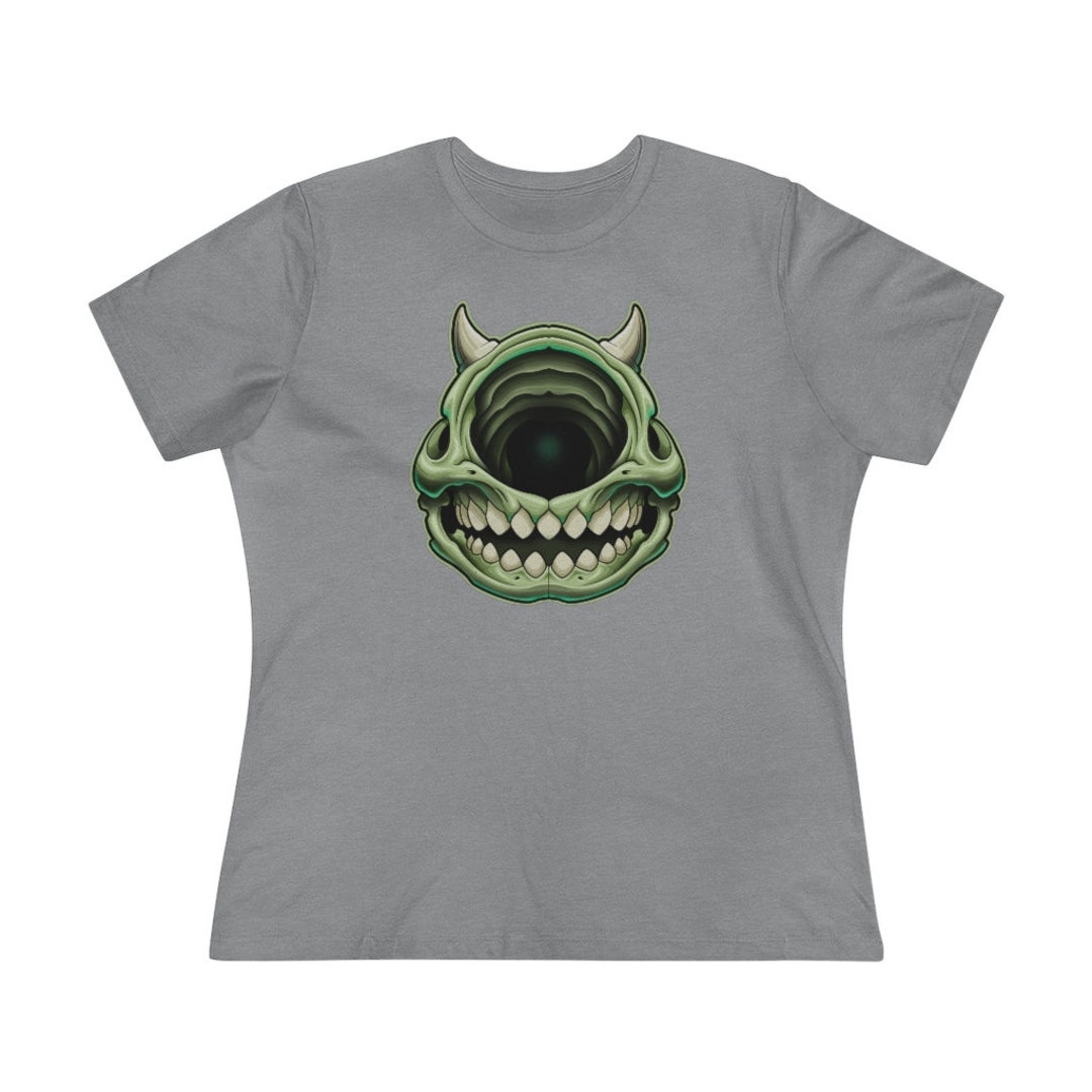 Womens Monsters Inc Mike Wazowski Skull Tshirt - Etsy