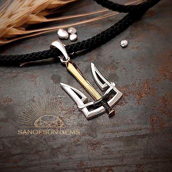 Ukrainian UPA Tryzub Ukraine Symbol Trident With Golden Sword - Etsy